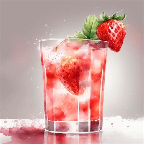 Premium Vector Tropical Cocktail Watercolor Illustration