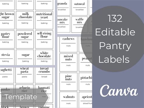 Editable Pantry Label Pantry Labels Pantry Organization Kitchen Organization Custom