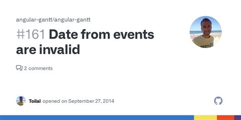 Date From Events Are Invalid · Issue 161 · Angular Ganttangular Gantt · Github