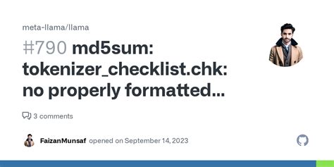Md5sum Tokenizer Checklist Chk No Properly Formatted Md5 Checksum Lines Found · Issue 790