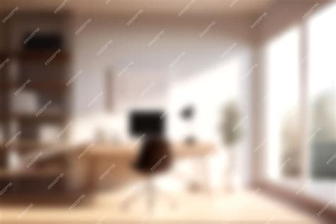 Premium Photo Blur Modern Home Office Background Blurred Background