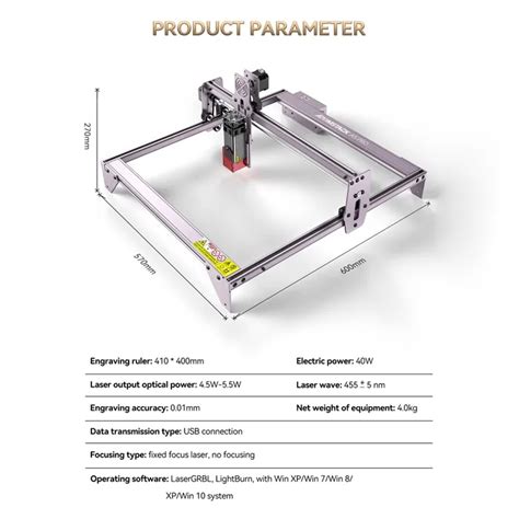 Atomstack A5 Pro 40W Laser Engraver CNC Laser Cutting 410x400mm