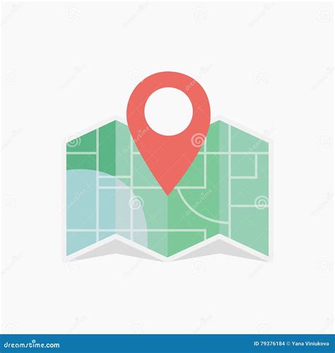Map Icon With Pin Pointer Flat Style Stock Illustration Illustration Of Icon Cartography