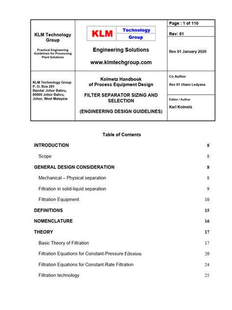 Filter Separator Rev10web Pdf Filtration Chemistry