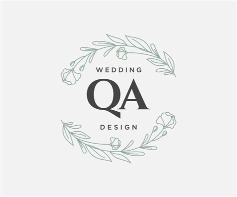 QA Initials Letter Wedding Monogram Logos Collection Hand Drawn Modern Minimalistic And Floral