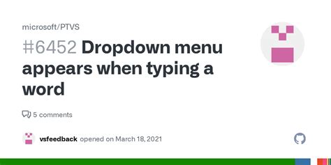 Dropdown Menu Appears When Typing A Word · Issue 6452 · Microsoftptvs · Github