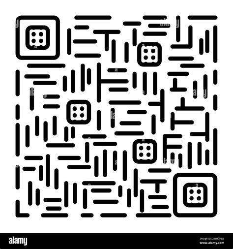 Example Of Qr Code Black Line Vector Icon Mobile Scanner