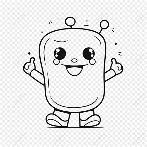 귀여운 만화 외계인 색칠 페이지 Sms 벡터 일러스트 레이터 개요 스케치 드로잉선 그리기몸짓 Png 일러스트 무료 다운로드