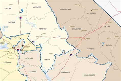 South Carolina Congressional District Wall Map American Map Store