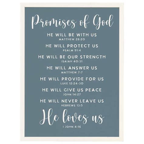 Promises Of God Bible Verses Rectangle Frame