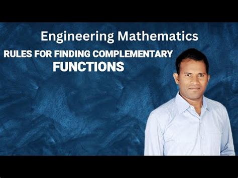 RULES FOR FINDING COMPLEMENTARY FUNCTION YouTube