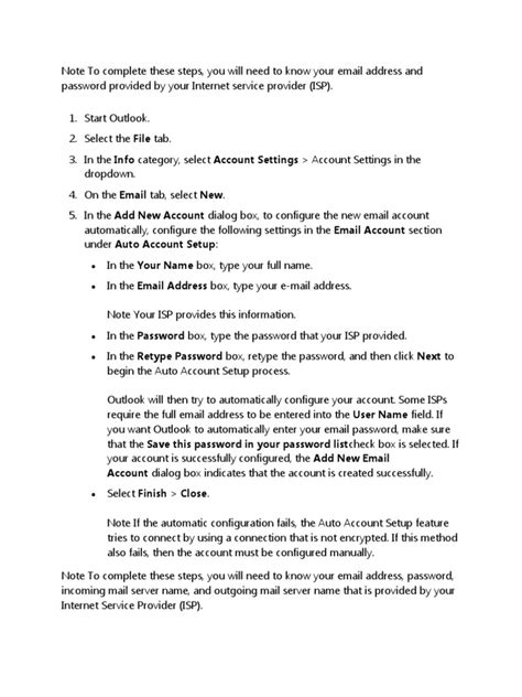 ms outlook set guide pdf password computing