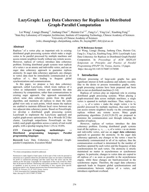 Pdf Lazygraph Lazy Data Coherency For Replicas In Distributed Graph