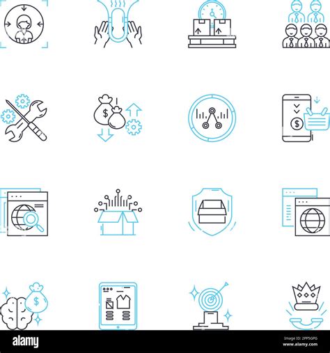 digital technology linear icons set disruption innovation connectivity interactivity