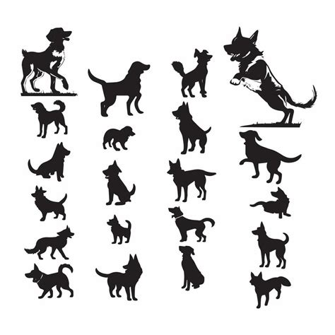 Silhouette Dog Vector Set 26135867 Vector Art At Vecteezy