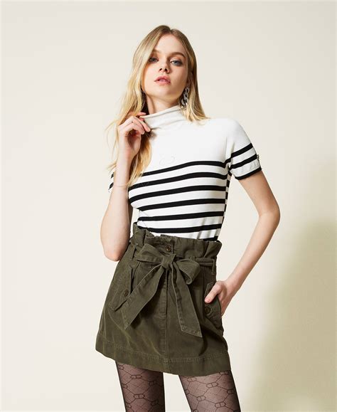 Мини юбка с высокой талией из плотной ткани 222tp2631 Twinset — купить в интернет магазине