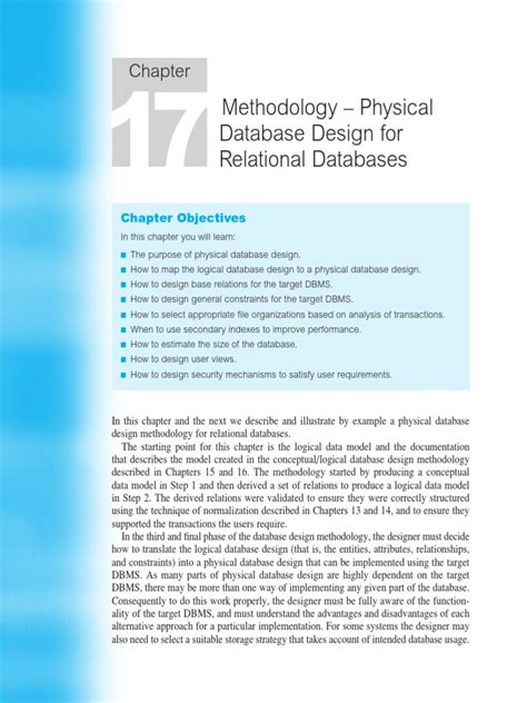 chapter 17 physical database design pdf databases database index