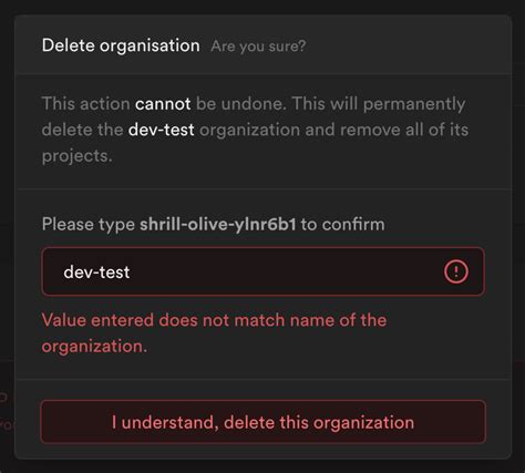 Incorrect Error Message When Deleting An Organization · Issue 8686 · Supabasesupabase · Github