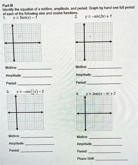 Part Iii Identify The Equation Of A Midline Amplitude And Period