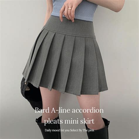 긱시크속바지안감 바드 A라인 아코디언 플리츠 미니 스커트 3color 에이블리