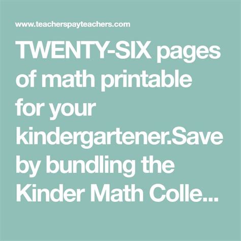 Twenty Six Pages Of Math Printable For Your Kindergartenersave By