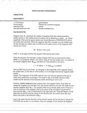 INDUCED EMF LAB INDUCED EMF EXPERIMENT OBJECTIVE EQUrPMENT Galvanometer Marked And Unmarked
