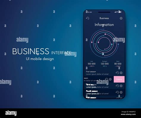 Mobile Application Interface Ui Design Vector Illustration Stock