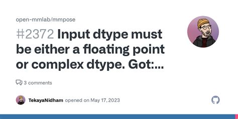 Input Dtype Must Be Either A Floating Point Or Complex Dtype Got Long