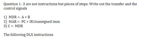 question 1 3 are not instructions but pieces of
