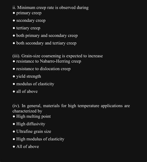 Solved Ii Minimum Creep Rate Is Observed During Primary