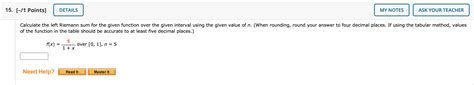 Solved 15 1 Points Details My Notes Ask Your Teacher