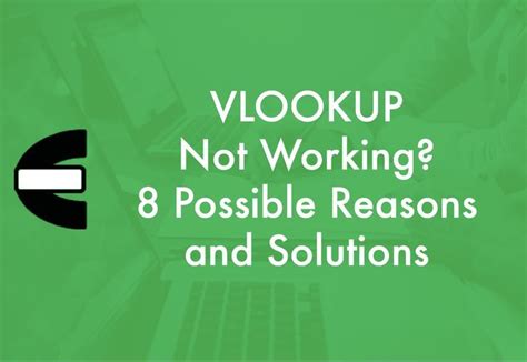 Vlookup Not Working 8 Possible Reasons And Solutions