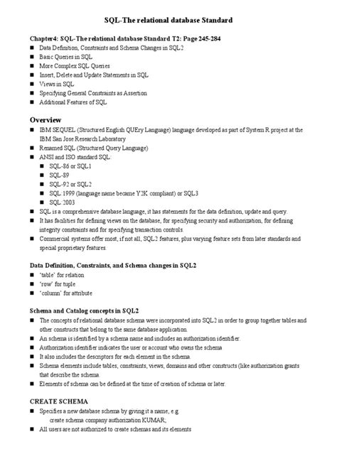 Chapter4 Sql The Relational Database Standard T2 Page 245 284 Pdf