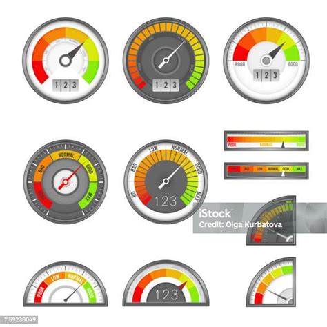 점수 표시기 속도계 지표 레벨 점수 스케일 패널 가속 등급 속도 신용 게이지 벡터 세트 계기판 측정기에 대한 스톡 벡터 아트 및 기타 이미지 Istock