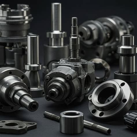 A Detailed Collection Of Industrial Metal Machine Parts Is Displayed
