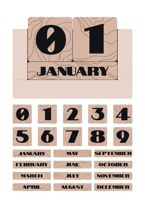 Wooden Cube Calendar Isolated Commemorative Date Constructor Date And