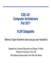 Kandemir Cse431 Chapter4D VLIW Pdf CSE 431 Computer Architecture Fall