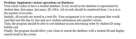 solved transcribed image text problem implement various 1