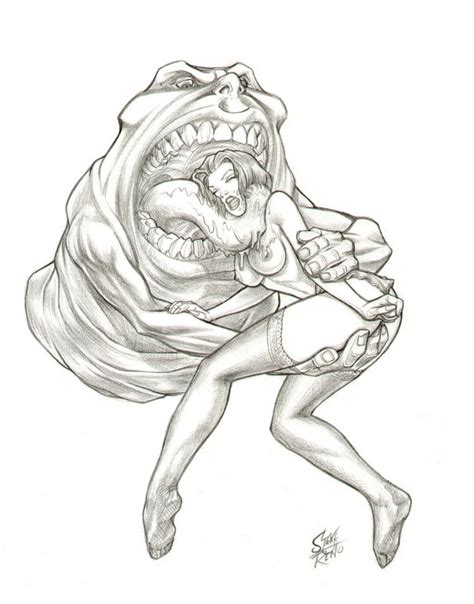 Rule 34 Female Prey Ghostbusters Janine Melnitz Monochrome Monster Slimer Steveoreno Tagme