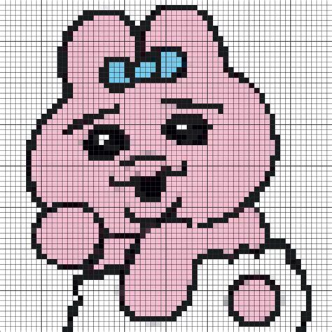 【ちいかわ】ハチワレのアイロンビーズ・ドット絵図案【なんか小さくてかわいいやつ】 クロスステッチ 図案 タペストリーかぎ針編みパターン