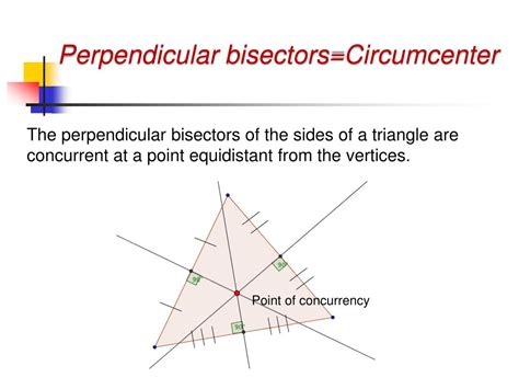 Concurrency Of Perpendicular Bisectors Of A Triangle