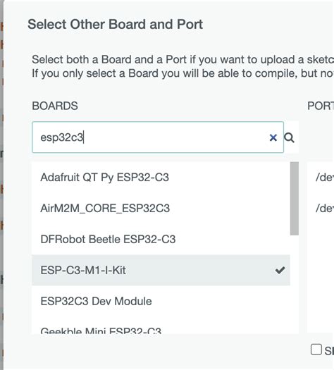 Which Board To Select For Esp32 C3 Devkitm 1 3rd Party Boards Arduino Forum