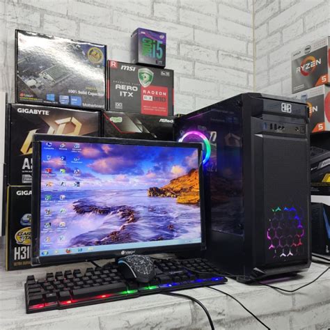 Jual Pc Gaming Core I F Ram Gb Vga Rx Gb Monitor In Shopee Indonesia