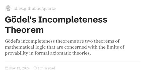 Gödels Incompleteness Theorem