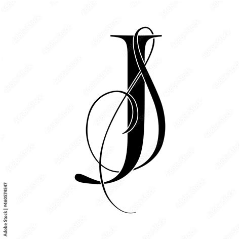 Js Sj Monogram Logo Calligraphic Signature Icon Wedding Logo Monogram Modern Monogram