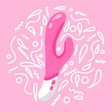 진동기 벡터 일러스트 레이 션 성인을 위한 낙서 스타일의 섹스 토이 장난감 벡터 일러스트 레이 션 프리미엄 벡터