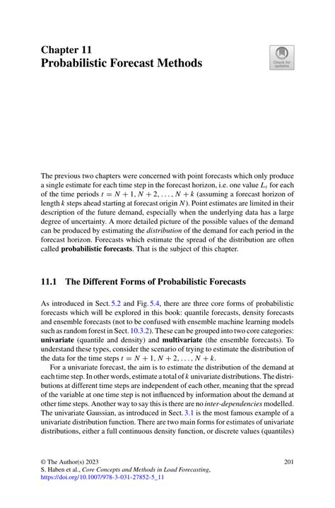 Pdf Probabilistic Forecast Methods