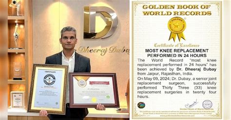 Jaipur Dr Dheeraj Dubey Created The Record Of Most Joint Replacement