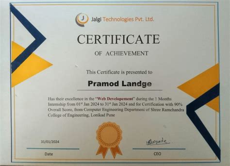 Pramod Landge On Linkedin Internship Learning Webdevelopment