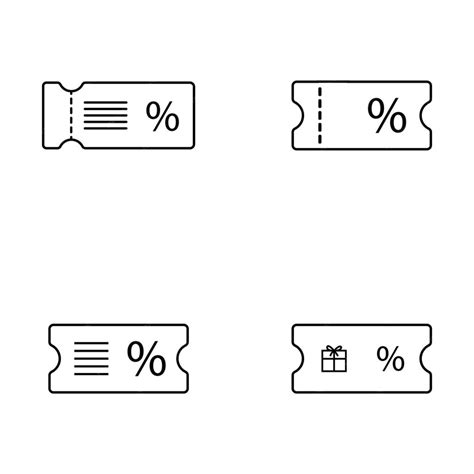 바우처 아이콘 프리미엄 벡터